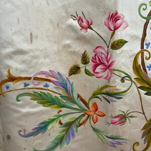 Handmade Painted Silk Panels French Antique Textile Vintage Home Decor ...