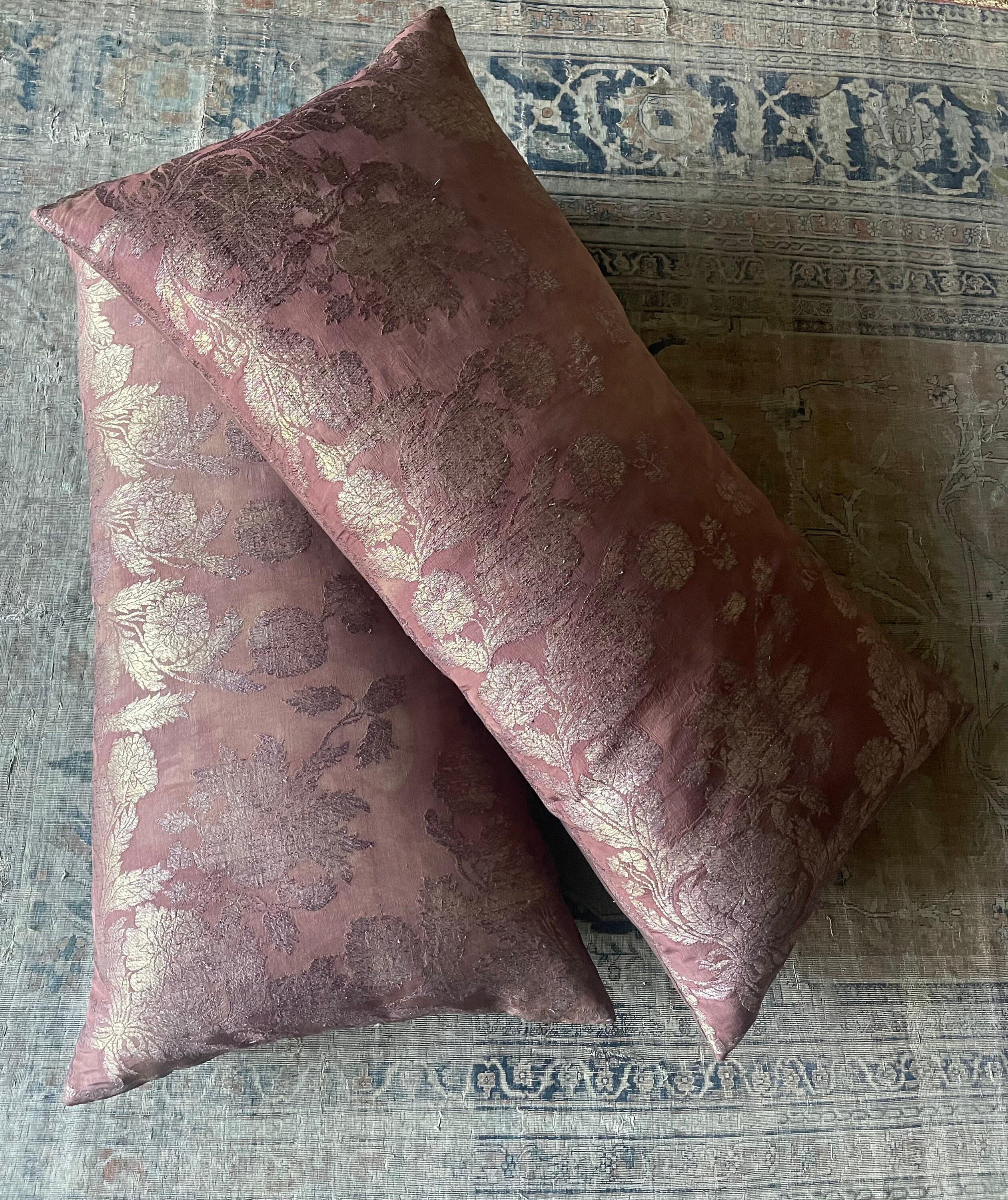 Silk Brocade Cushion 19th Century Ottoman Silk Brocade Vintage Handmade ...