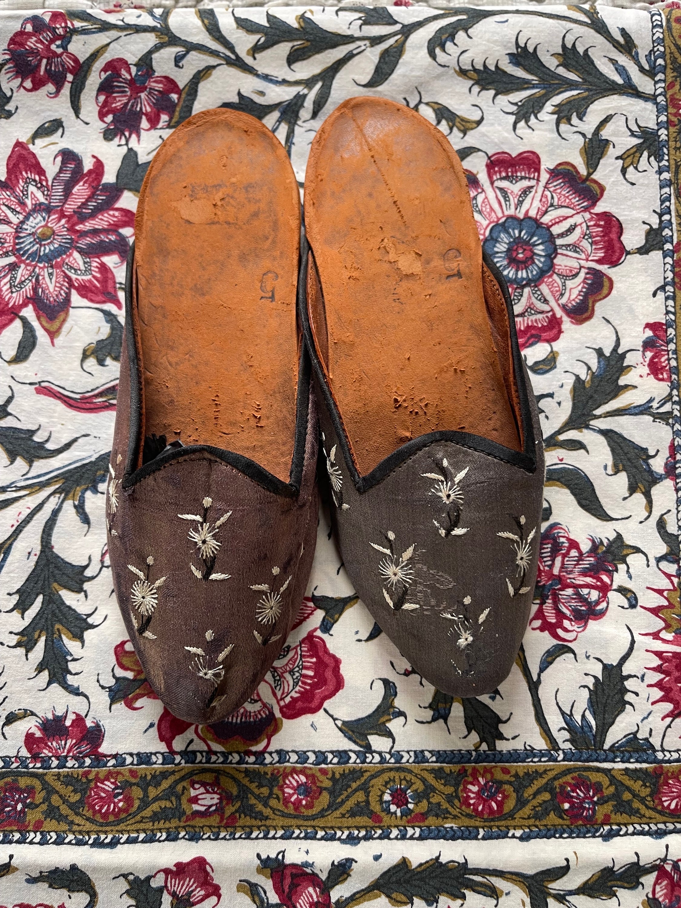 Antique Embroidered Silk Slippers: 19th Century Chinese Child's Shoes ...
