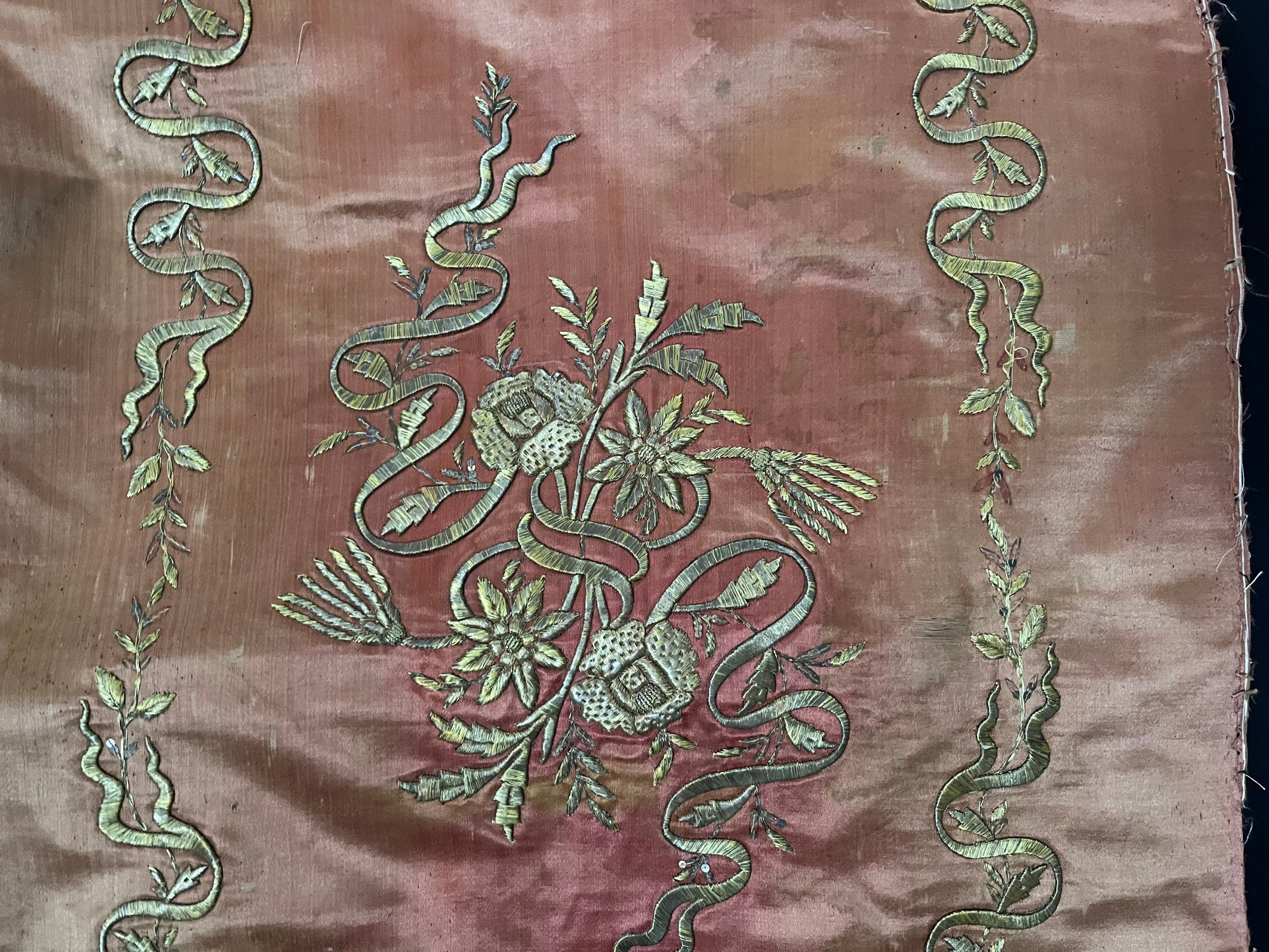 Antique Ottoman Silk Embroidery 19th Century Embroidered Panel Silk ...