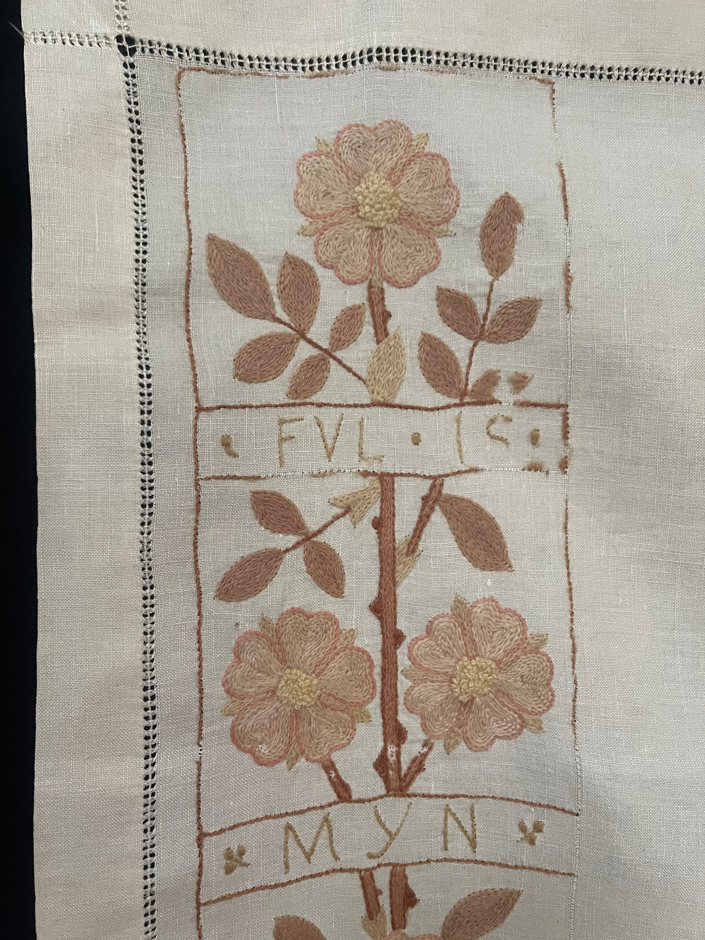 Arts & Crafts Embroidered Panel 1800s England Antique Crewelwork ...