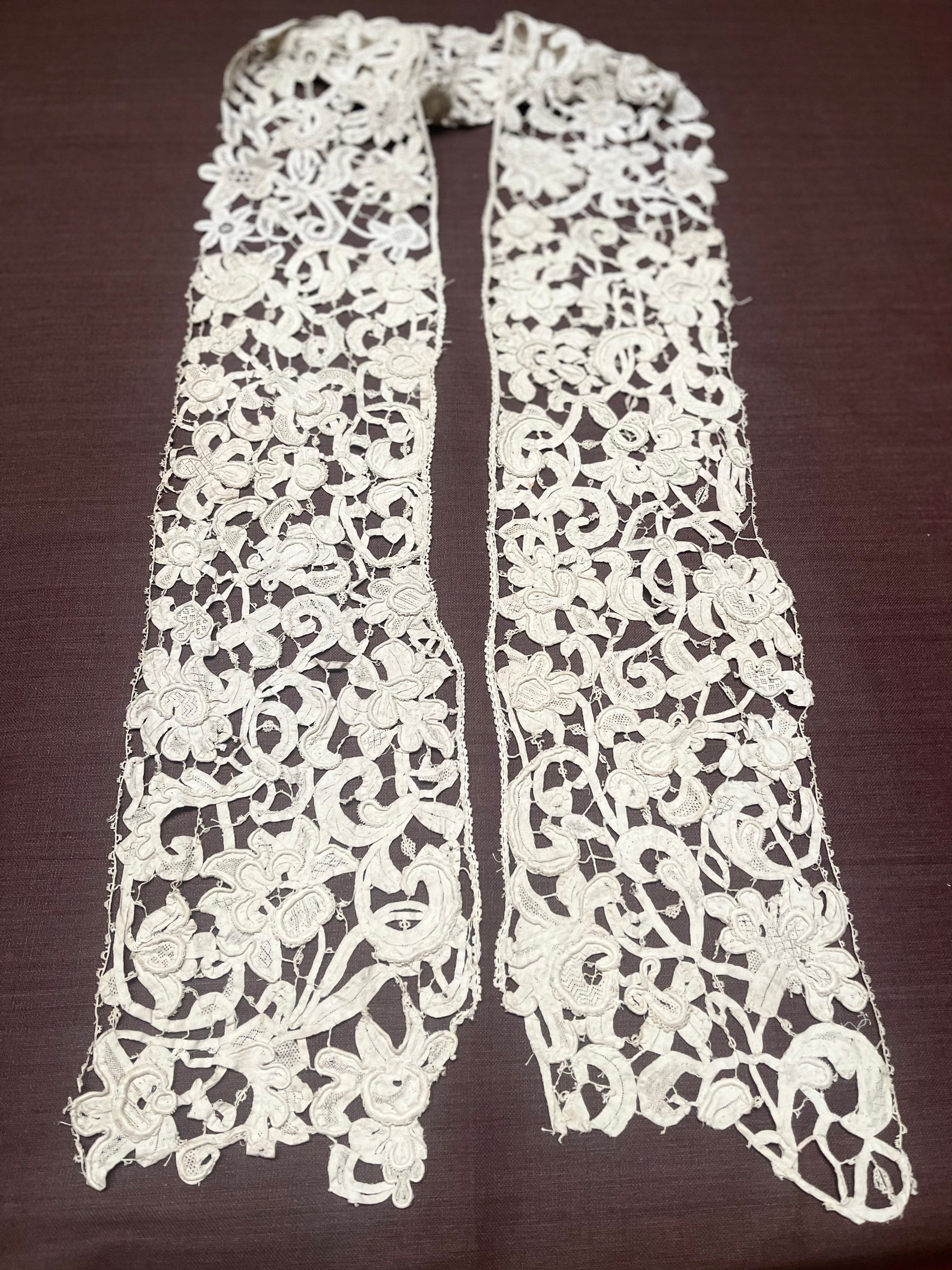 Long Panel Antique Needlelace Gros Point Border Venetian Lace - Etsy