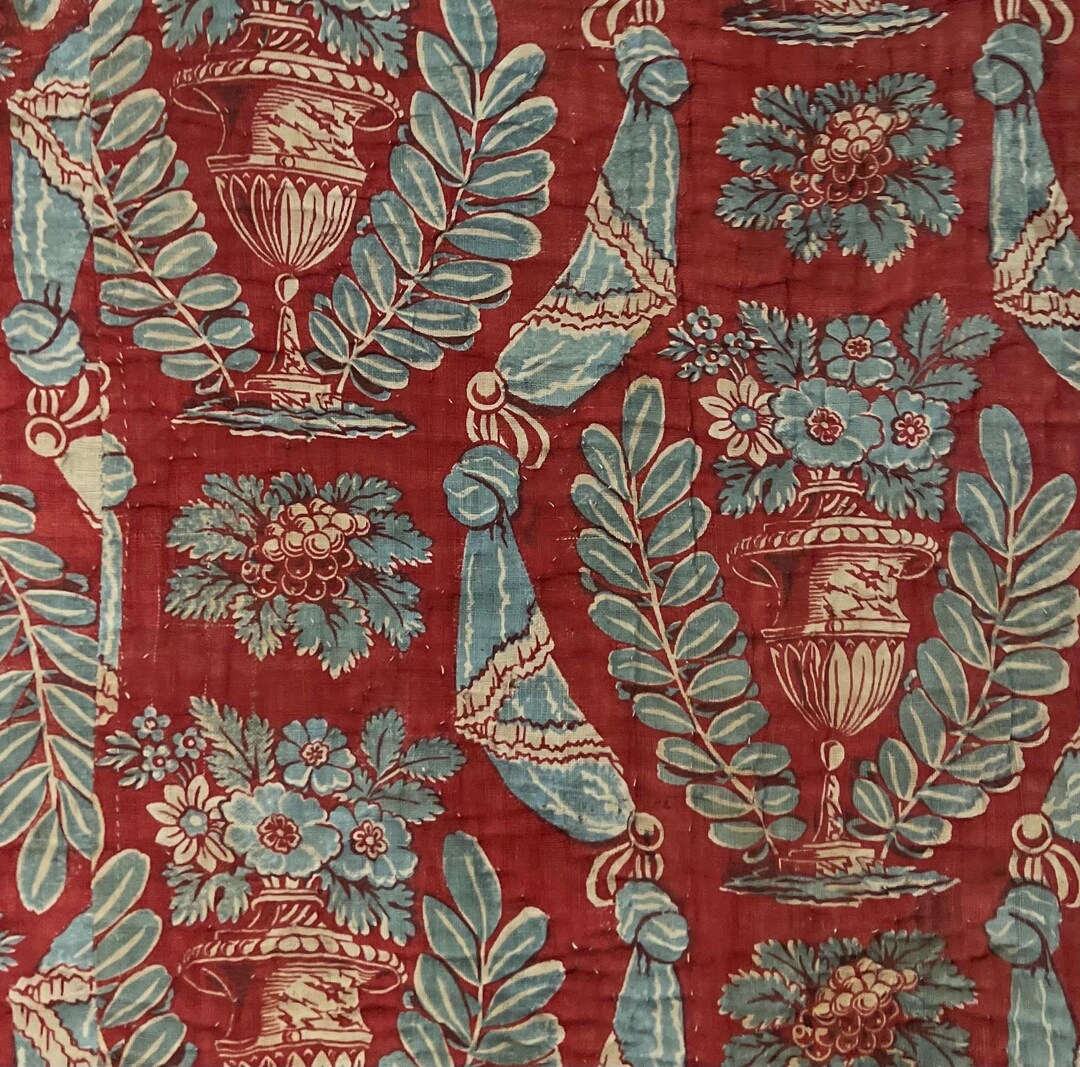 Antique Indienne Textile Indian Panel Collectable Block Print Fabric ...