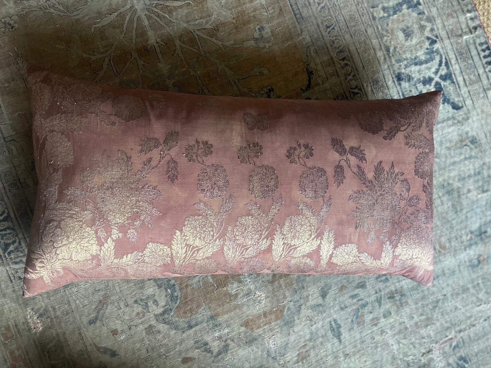 Silk Brocade Cushion 19th Century Ottoman Silk Brocade Vintage Handmade ...