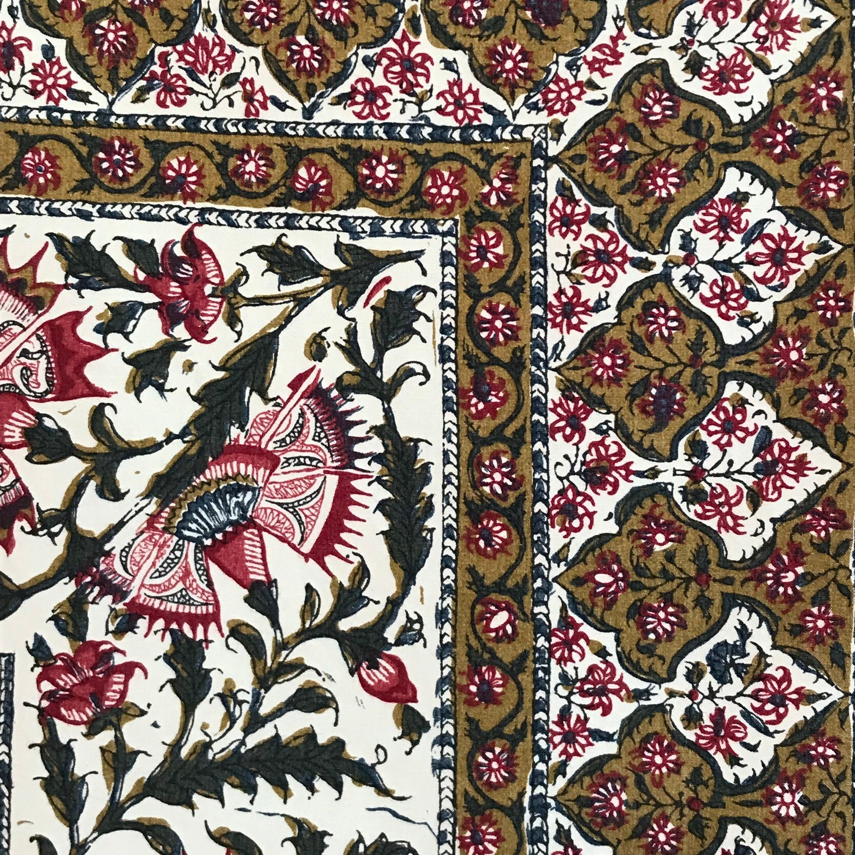 Vintage Indienne Textile Indian Style Panel Cover Collectable Block ...