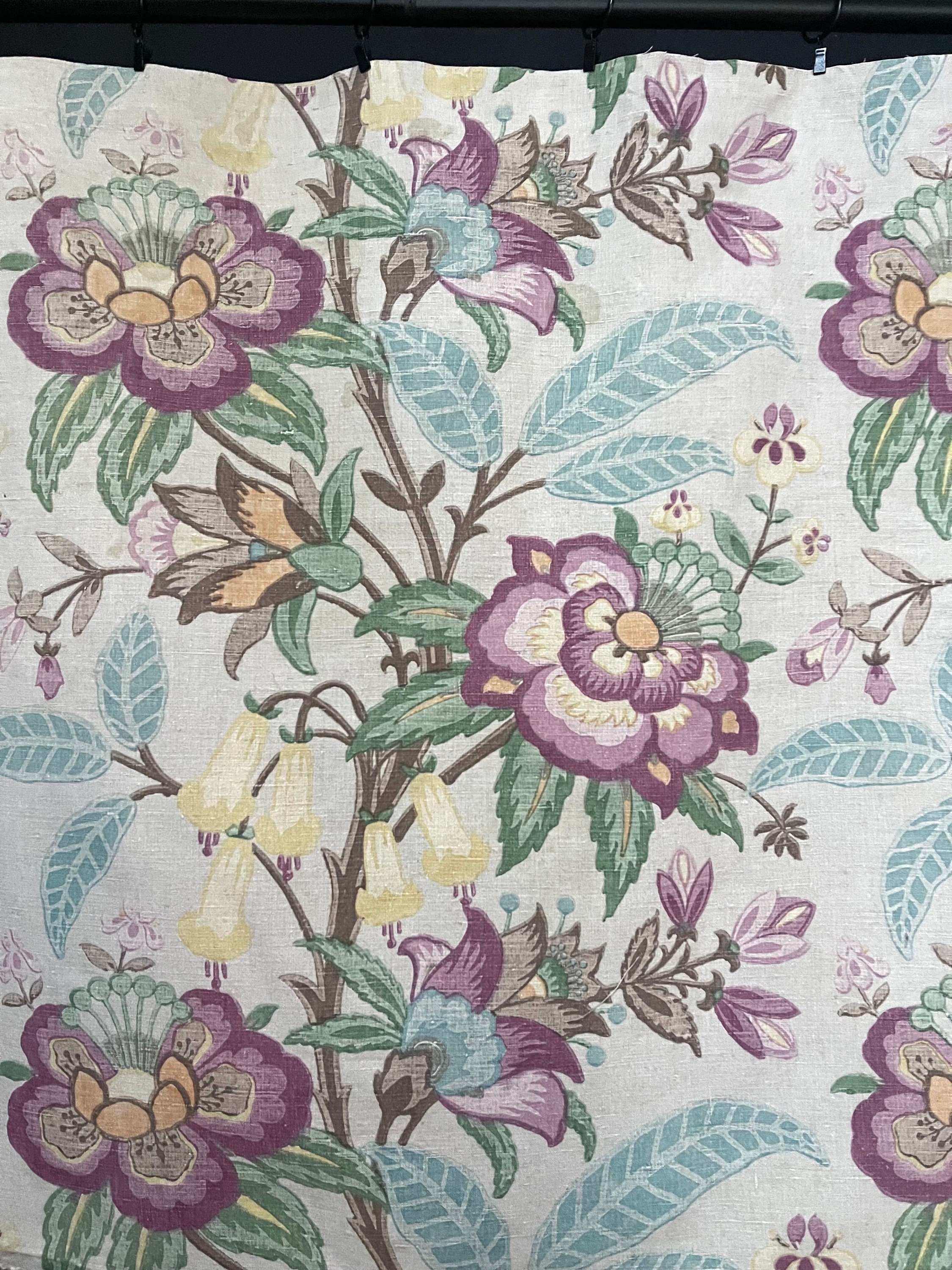 Antique Chintz Fabric 1930's Textile Floral Fabric French Chintz Panel ...