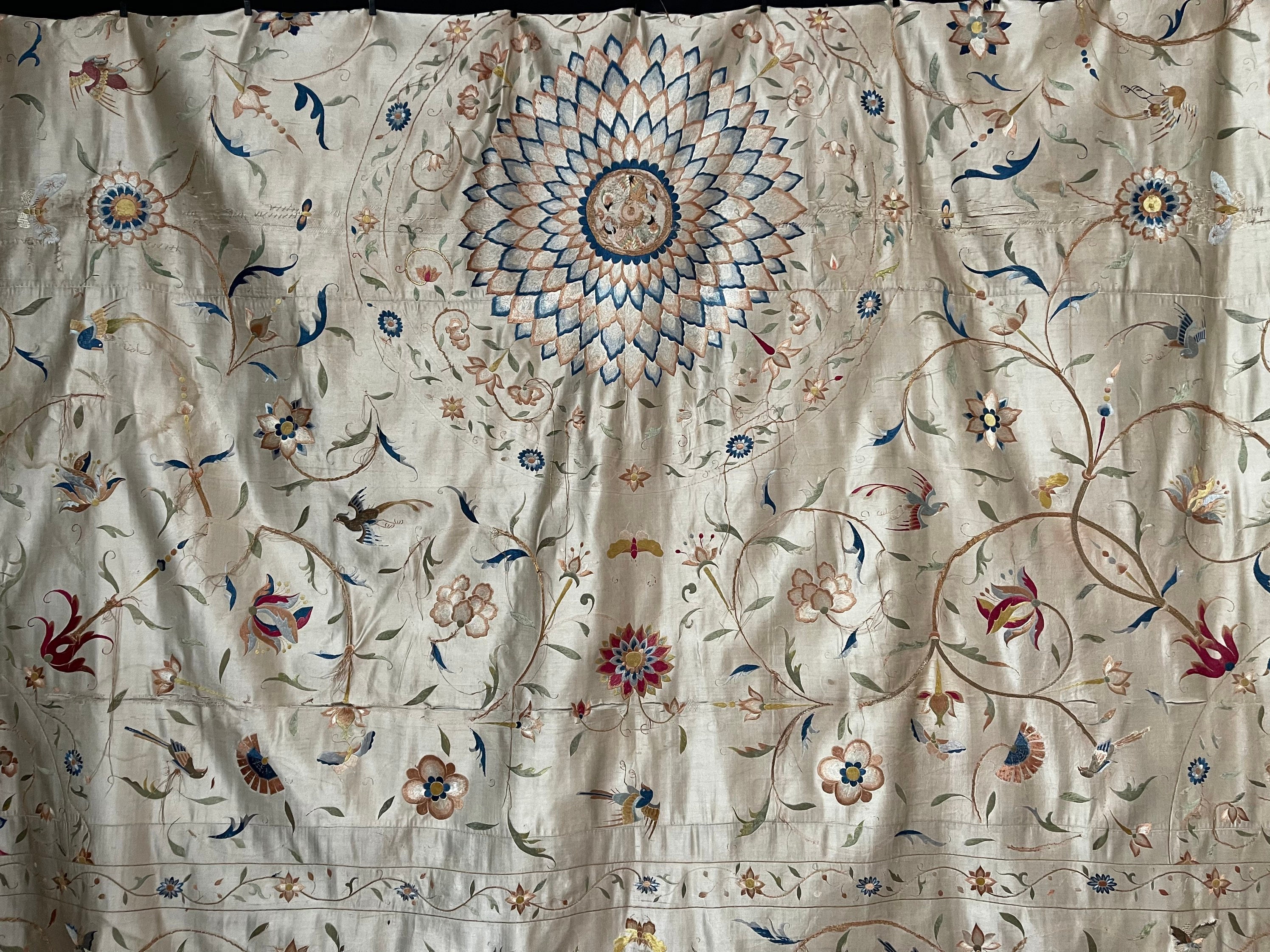 Antique Chinese Wall Hanging Fine Silk Embroidered Textile Embroidered ...