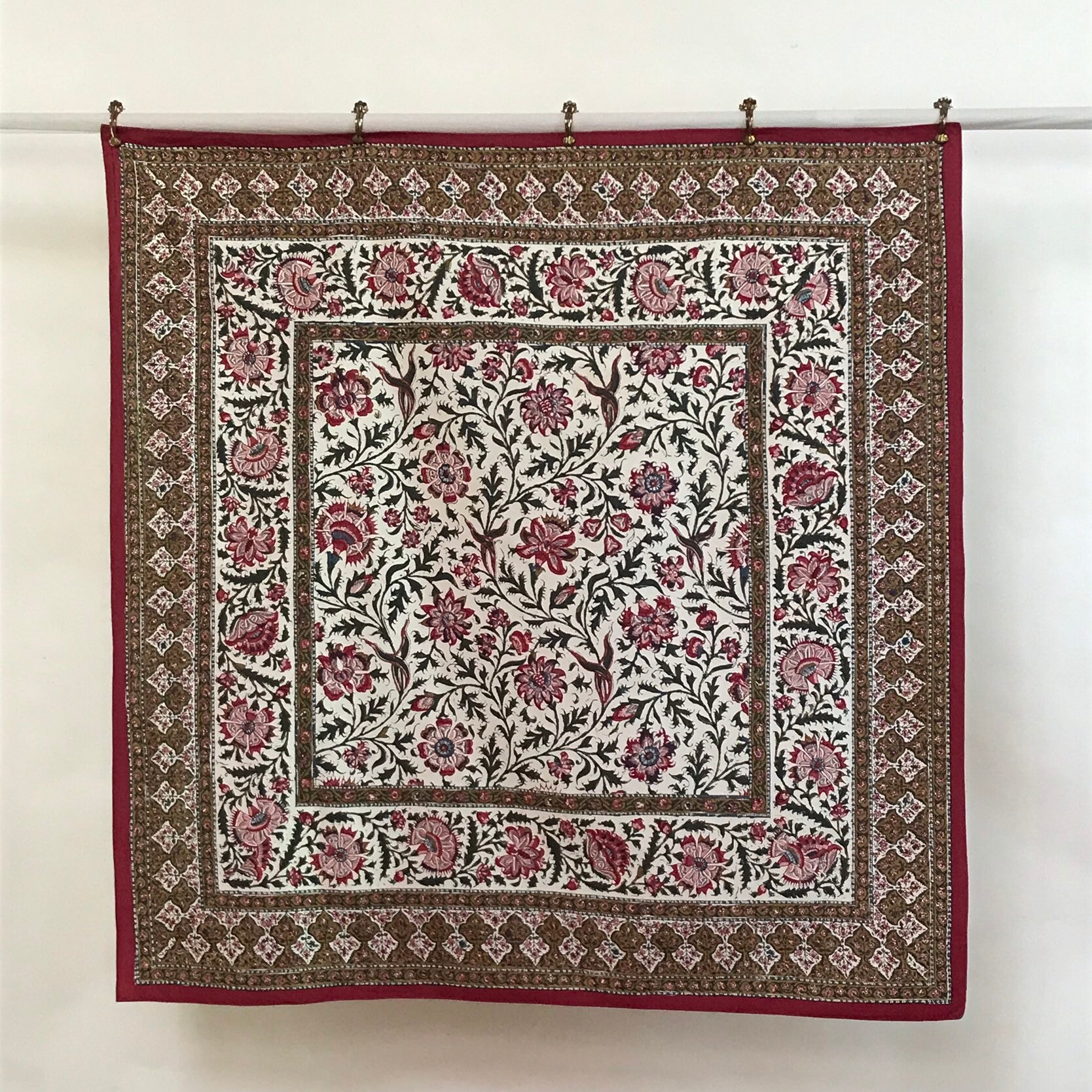 Vintage Indienne Textile Indian Style Panel Cover Collectable Block ...