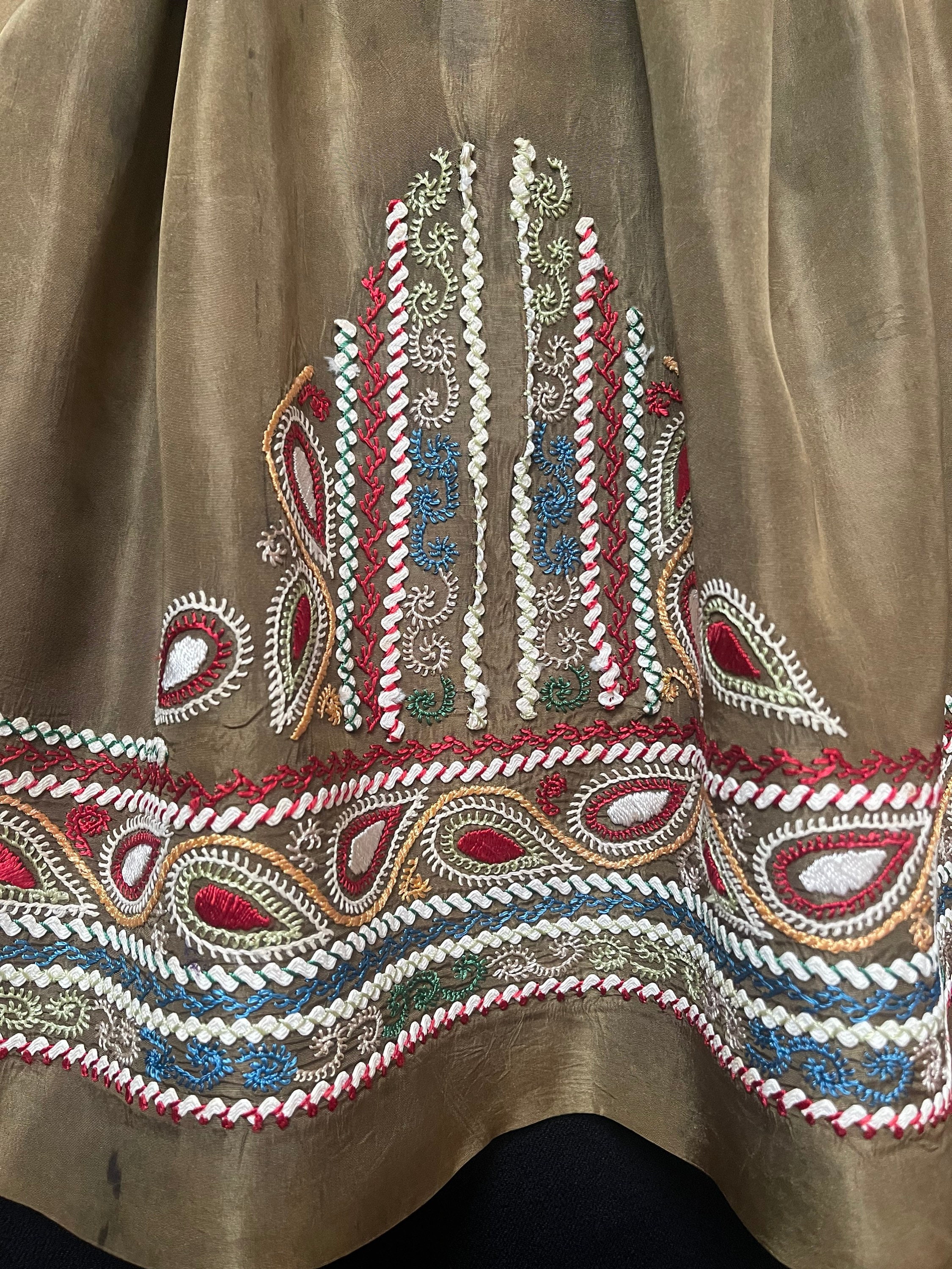 Traditional Folk Costume Apron Embroidered Silk Apron 1900 Eastern ...