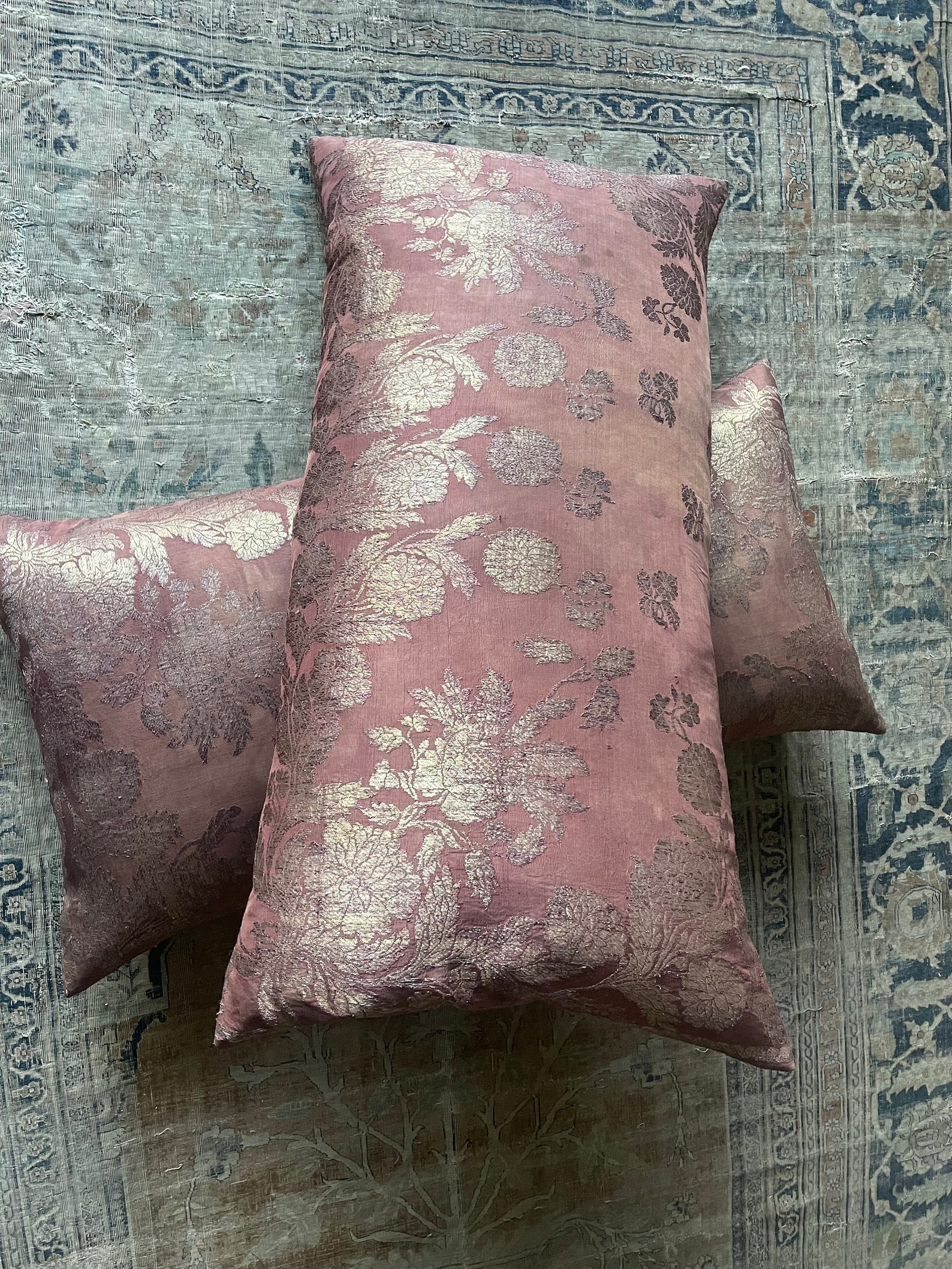Silk Brocade Cushion 19th Century Ottoman Silk Brocade Vintage Handmade ...