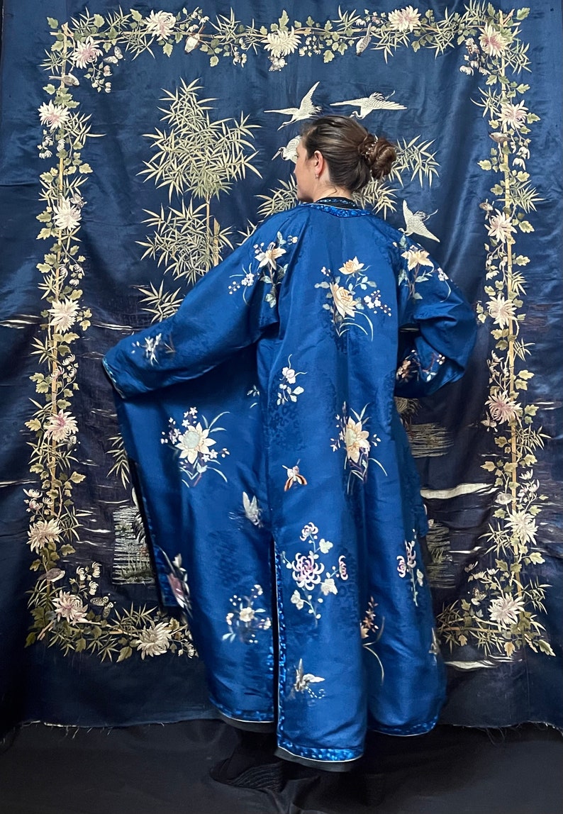 Antique Silk Coat Robe Chinese Robe Study Piece Costume History ...