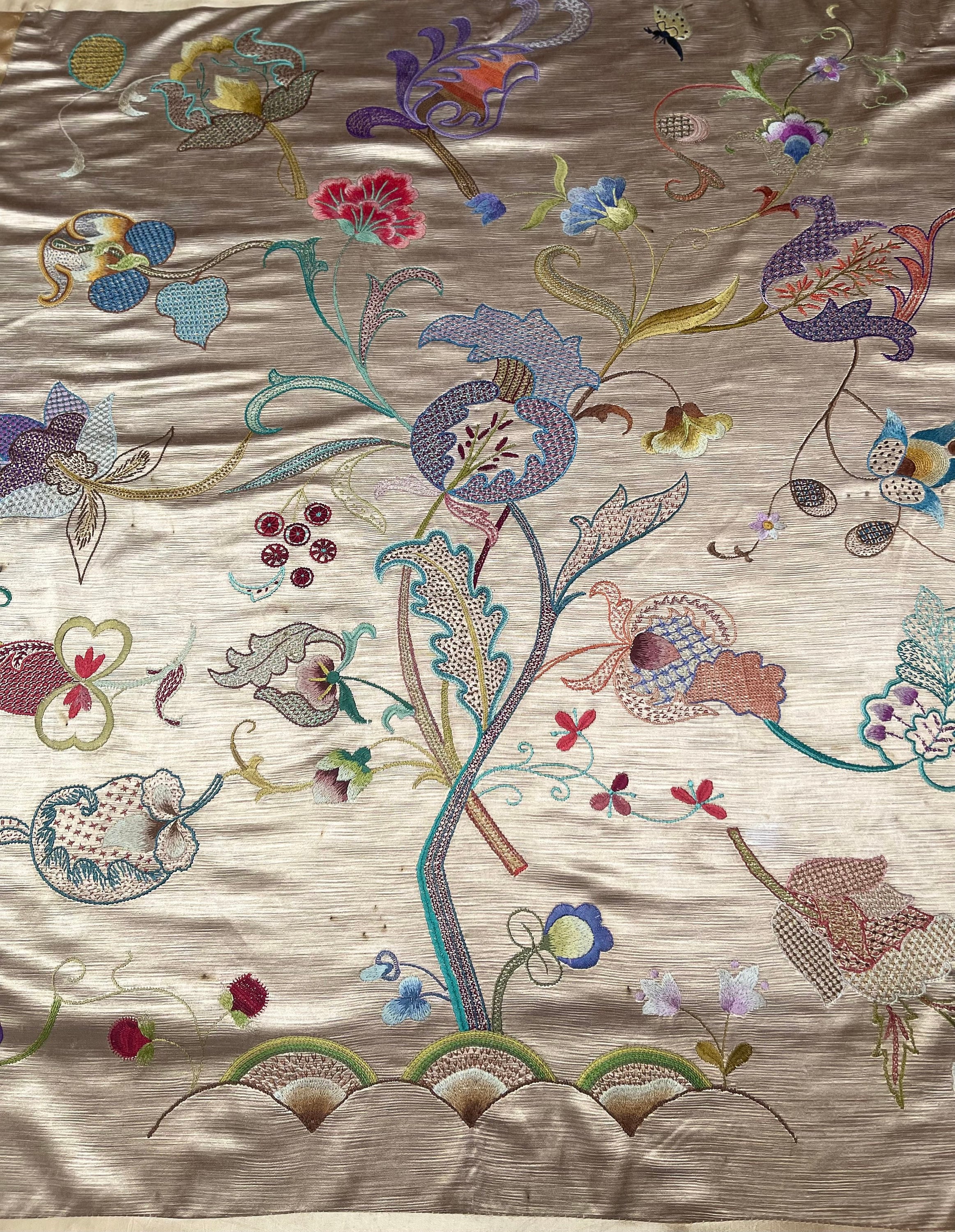 Jacobean Revival Embroidery Antique Embroidery Collectible Vintage ...