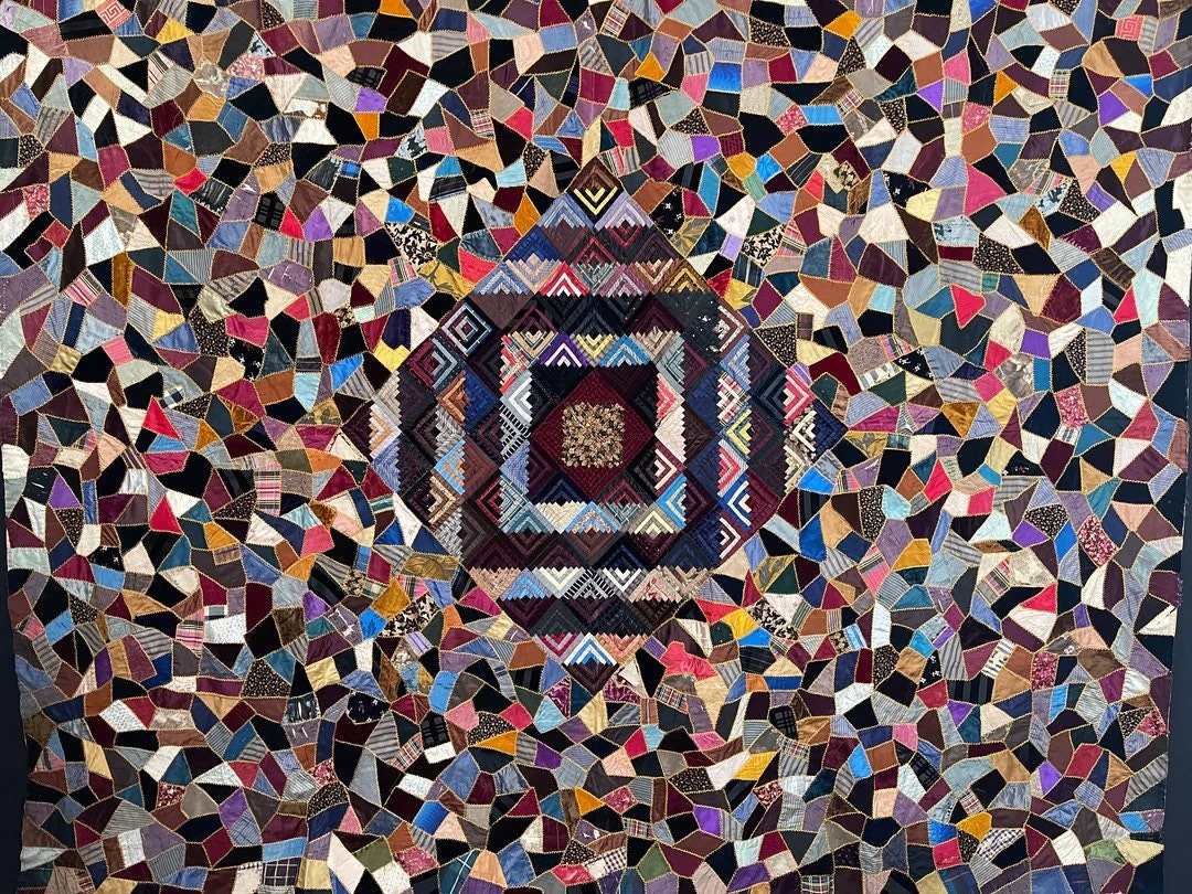 Antique Patchwork Quilt 1880 Victorian English Quilted Bed Cover ...