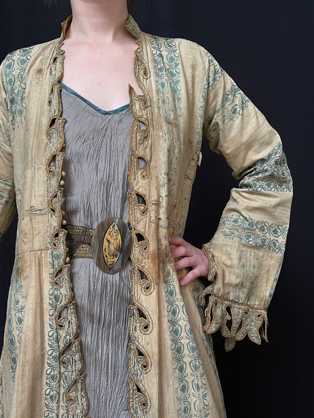 Antique Ottoman Robe Silk Brocade Robe Womens Traditional Robe Study ...