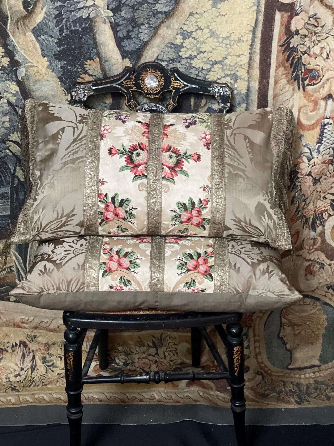 Bespoke Antique Rococo Silk Brocade Cushion 18th Century French Vintage ...