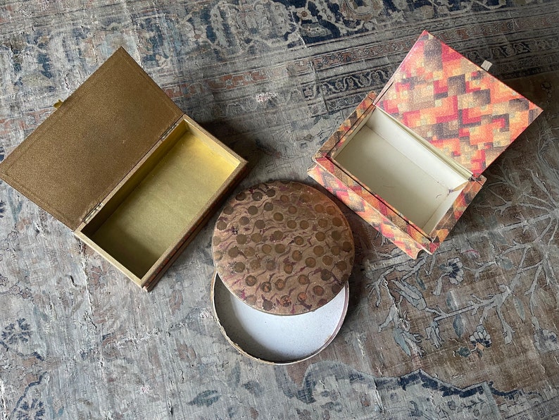 Three Antique Chocolate Boxes Vintage Hand Painted Boxes - Etsy