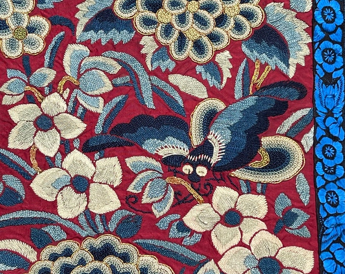 Embroidered Antique Silk Panel Traditional Embroidered Panel Chinese ...