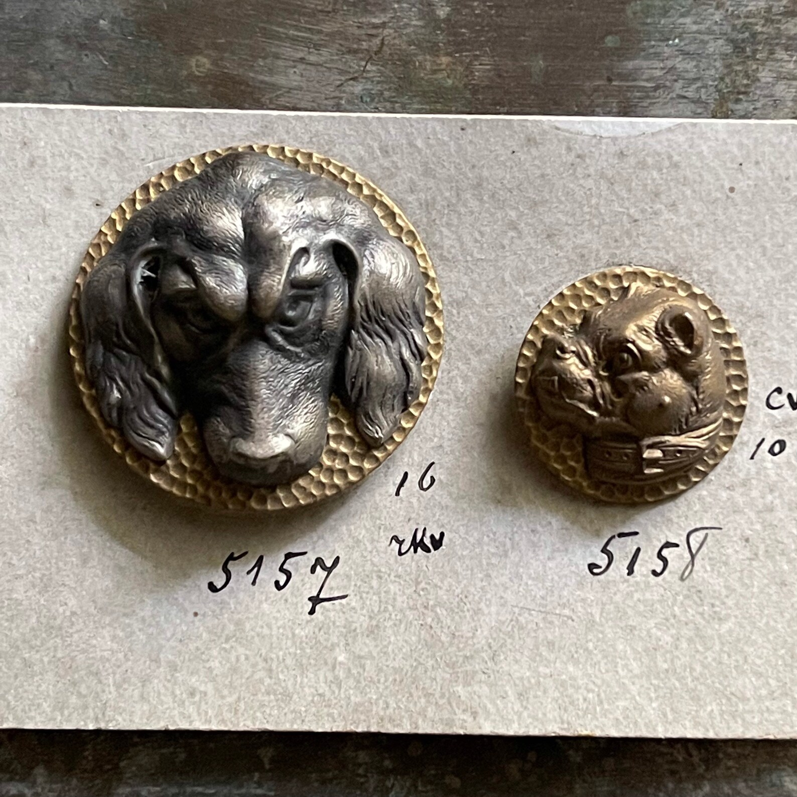 Antique Buttons Dogs French 19th Century Vintage Home Sewing Notions ...