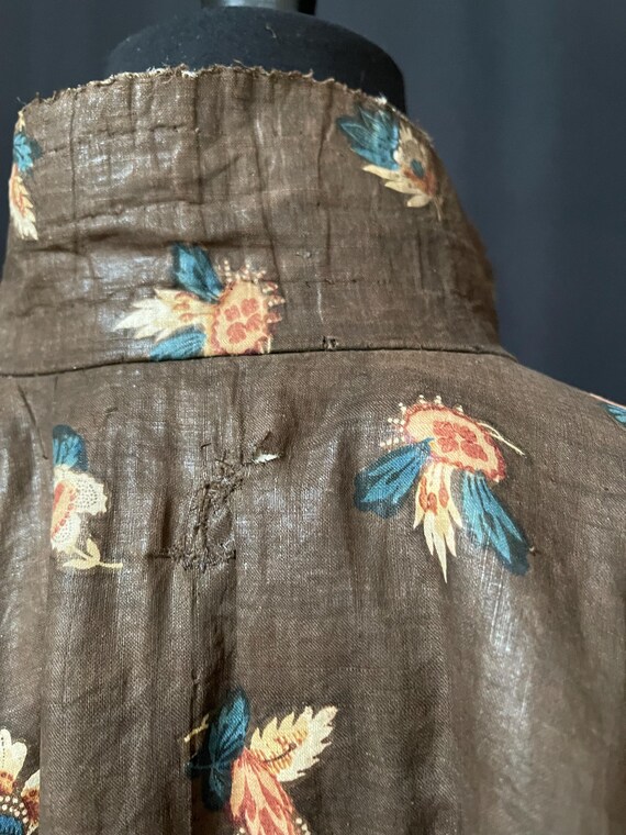 Antique Chintz Cape 18th Century Floral Block Print C… - Gem