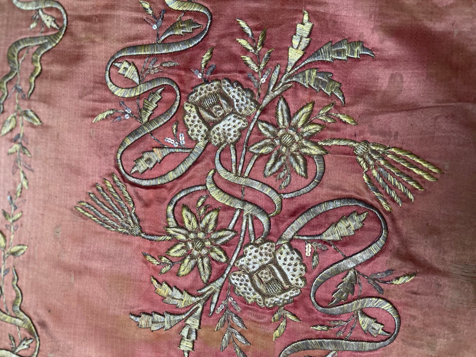 Antique Ottoman Silk Embroidery 19th Century Embroidered Panel Silk ...