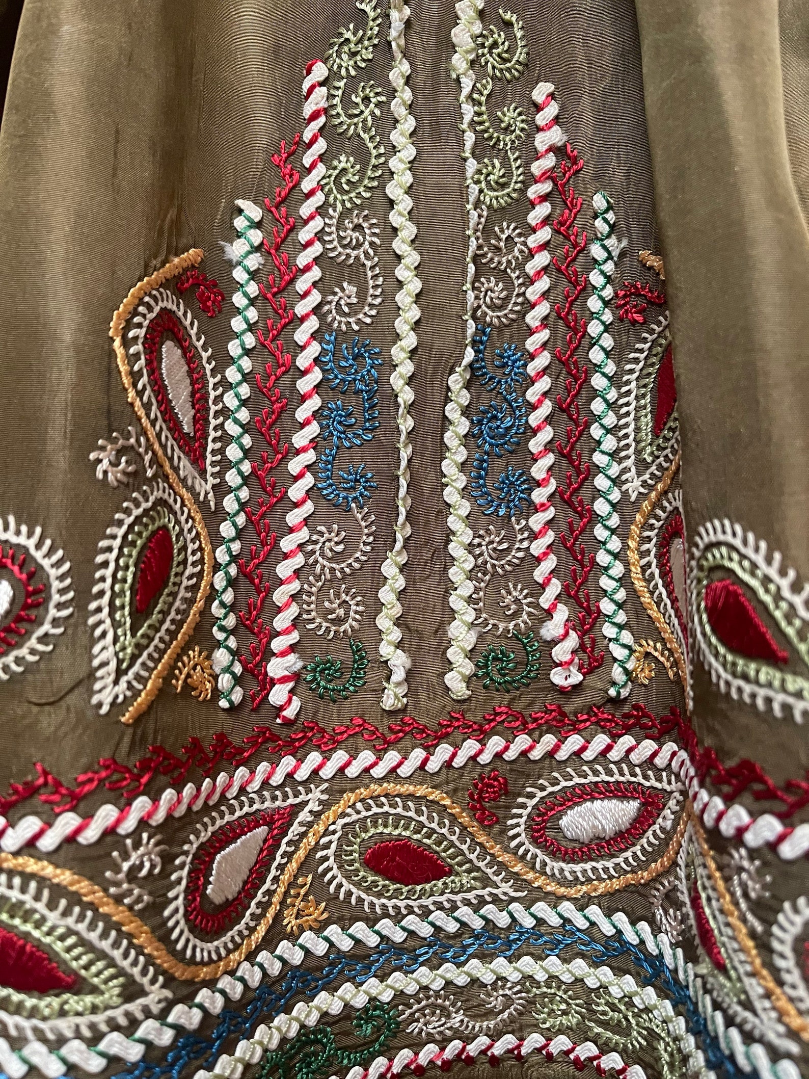 Traditional Folk Costume Apron Embroidered Silk Apron 1900 Eastern ...