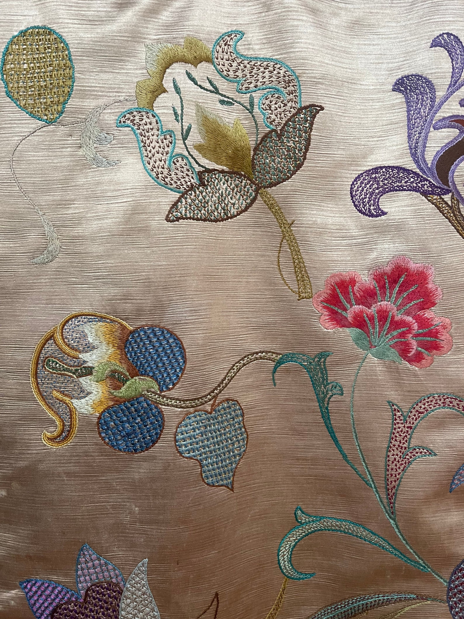 Jacobean Revival Embroidery Antique Embroidery Collectible Vintage ...