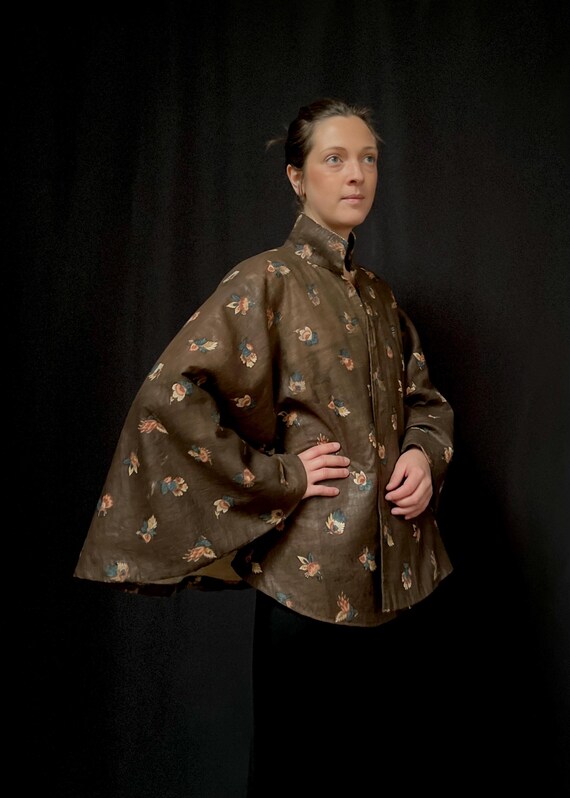 Antique Chintz Cape 18th Century Floral Block Print C… - Gem
