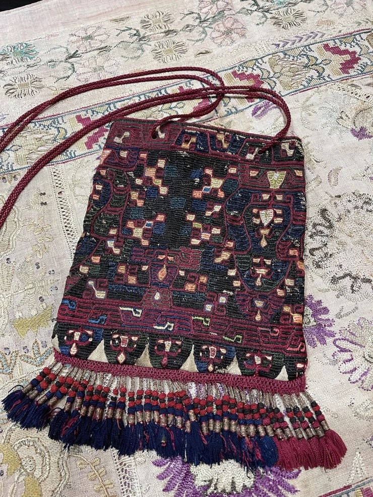 Antique Embroidered Bag Traditional Greek Embroidery Vintage ...