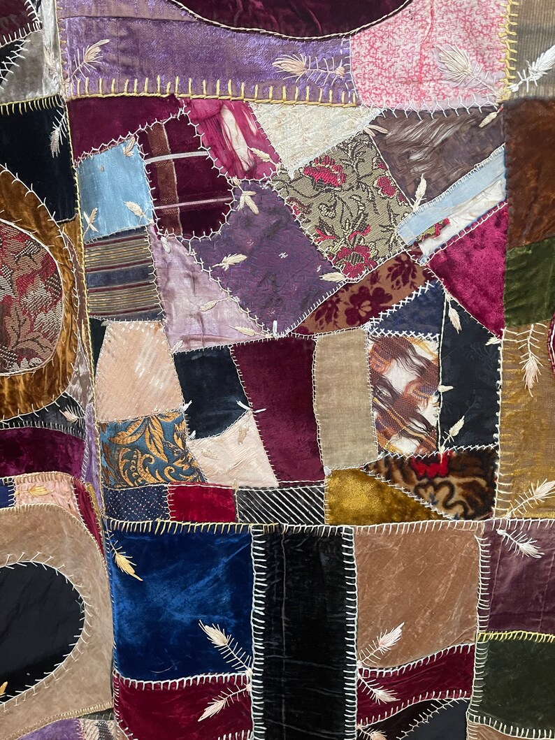 Antique Patchwork Crazy Quilt Quilt Bed Cover Vintage - Etsy