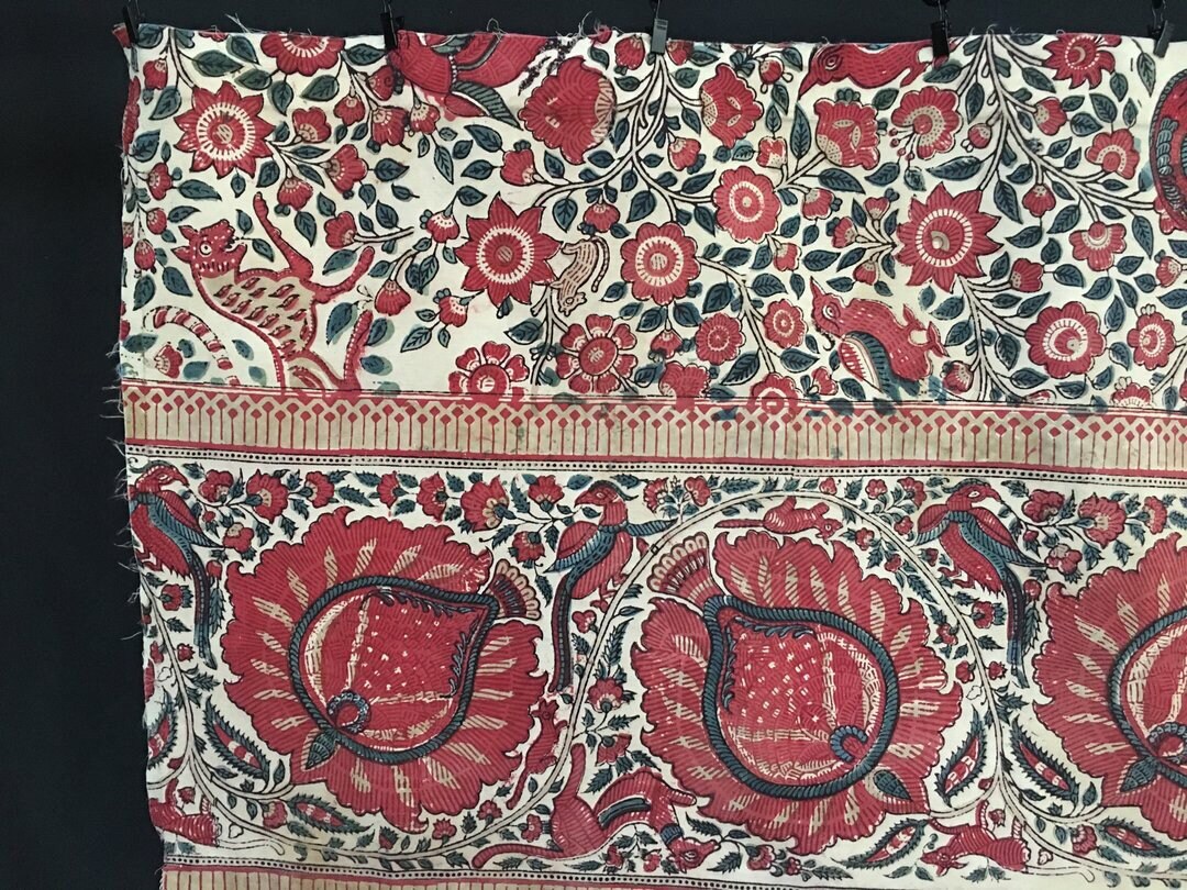 Antique Rare Block Print Panel Indian Antique Fabric 18th Century ...