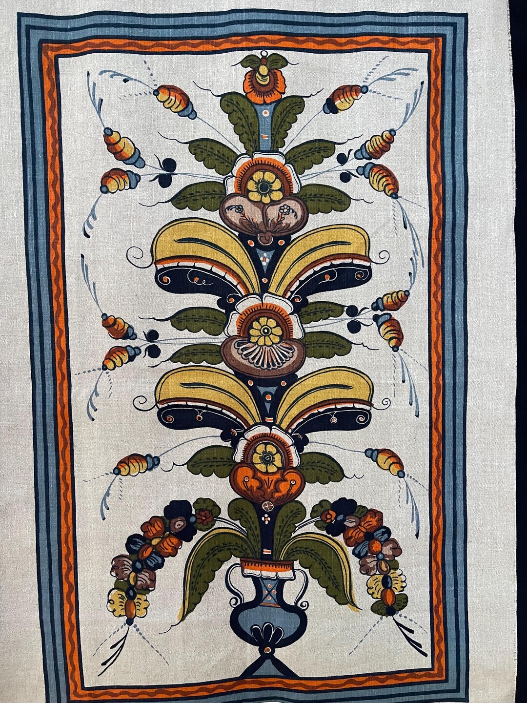 Antique Folk Art Block Print Wall Hanging Wall Painting Panel ...