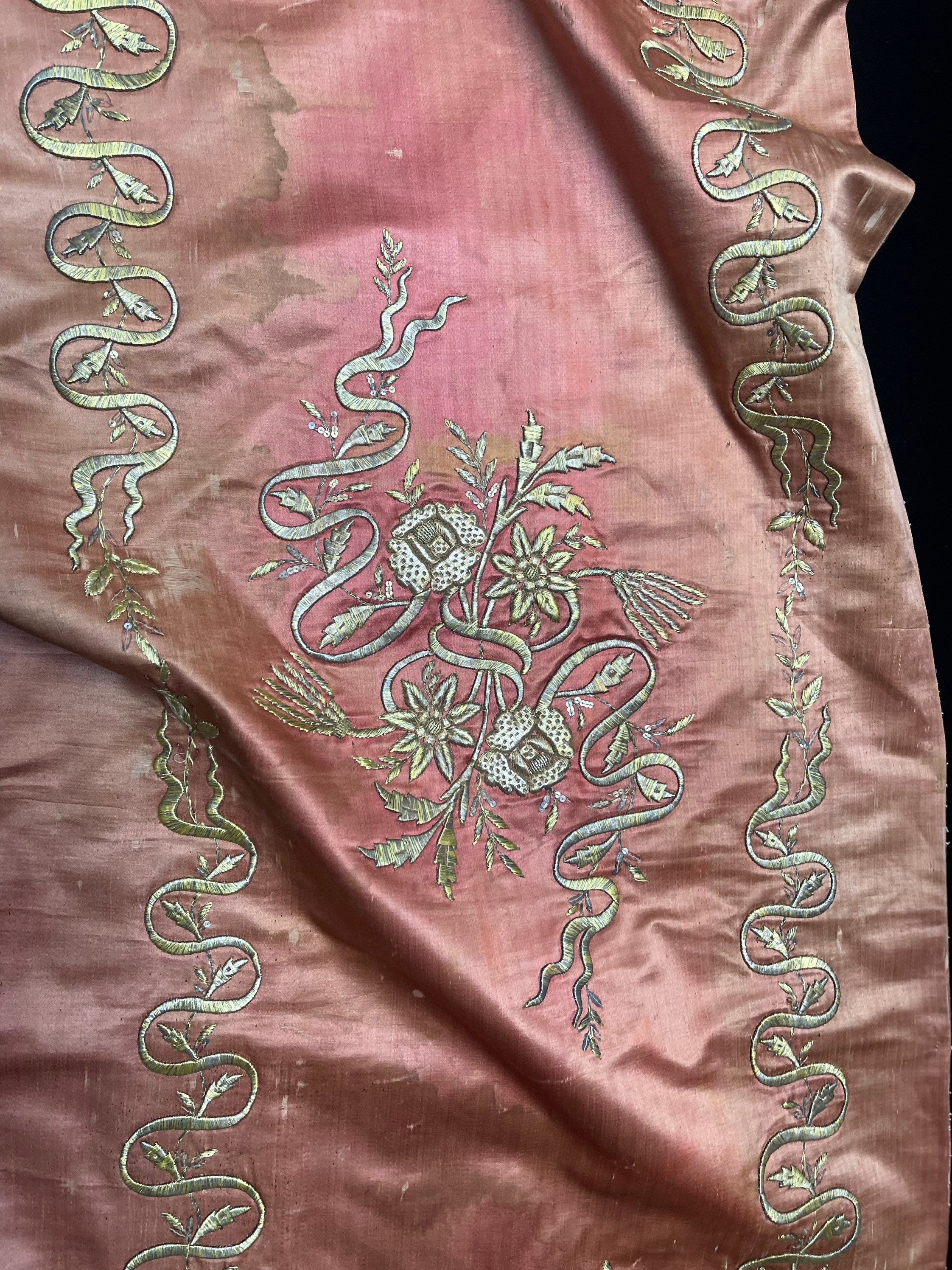 Antique Ottoman Silk Embroidery 19th Century Embroidered Panel Silk ...