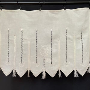 Antique Embroidered Textile Silk Embroidered Linen Pelmet Collectable ...