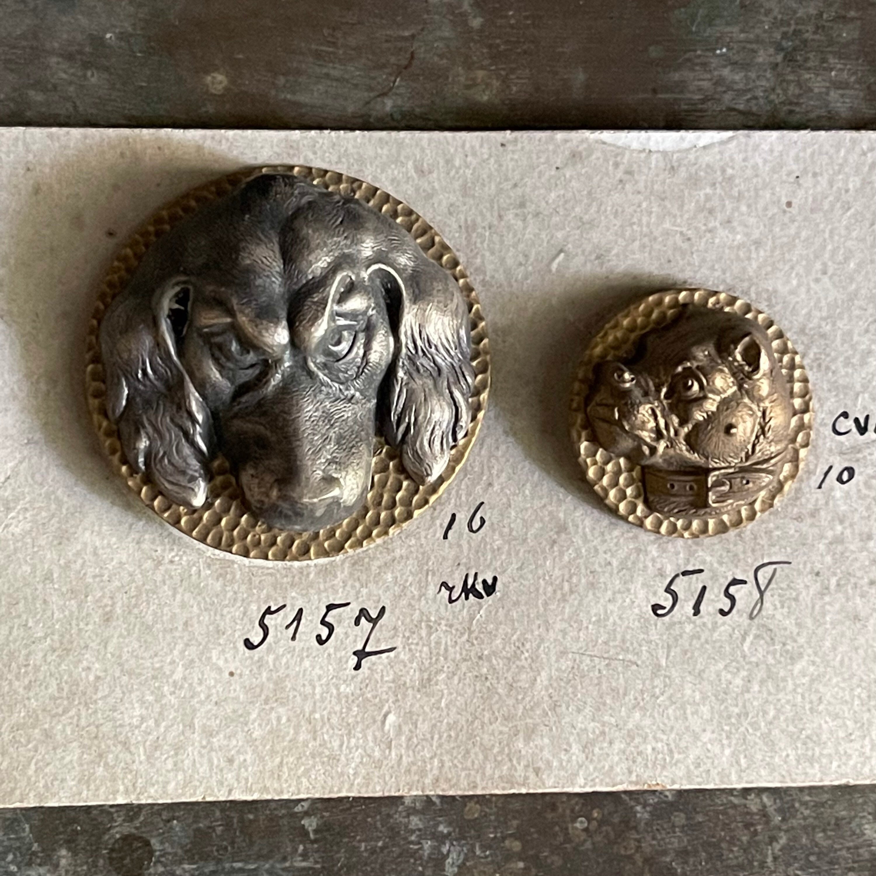 Antique Buttons Dogs French 19th Century Vintage Home Sewing Notions ...