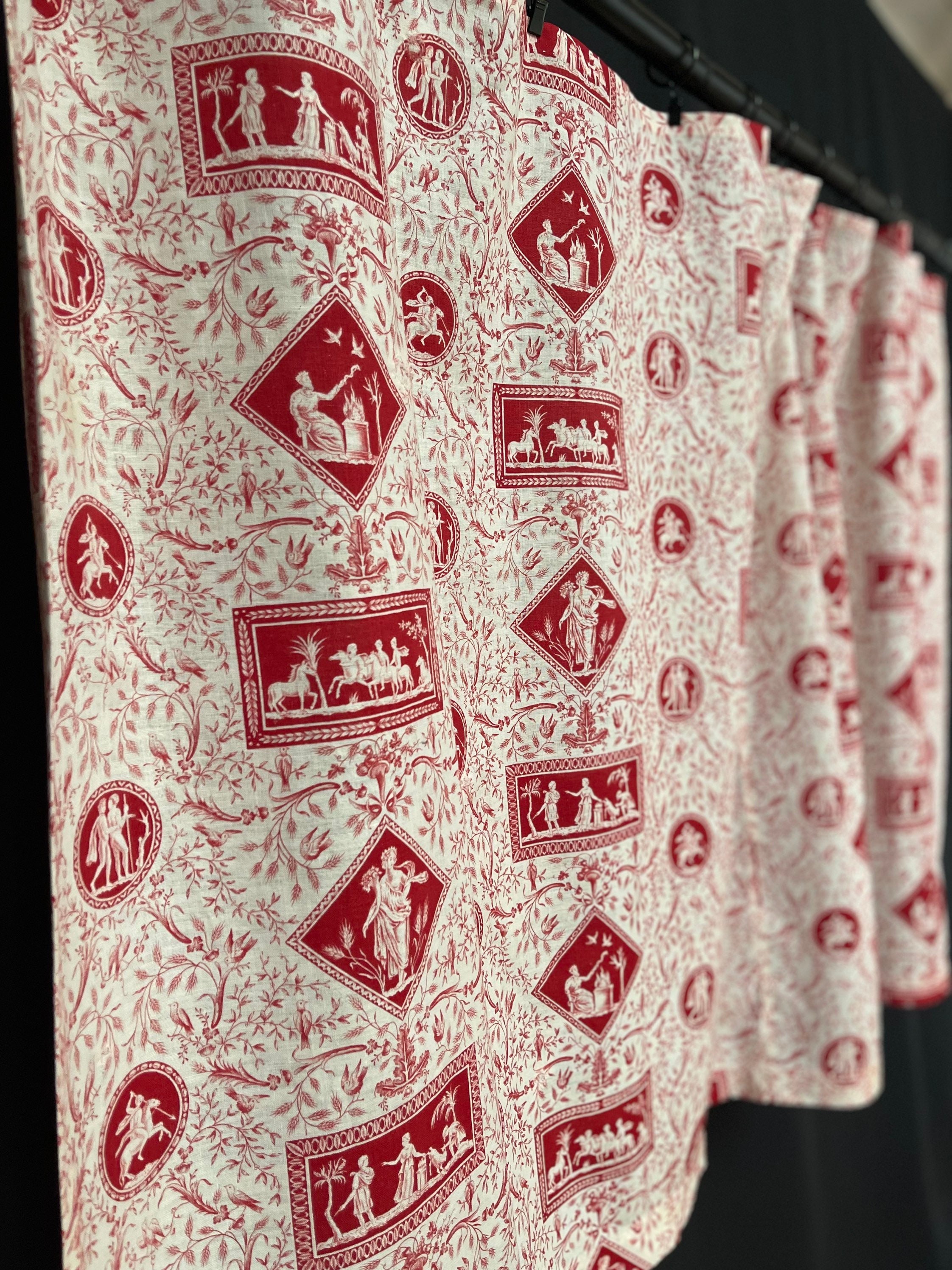Antique Red and White Classic Toile Red and White Printed Textile ...