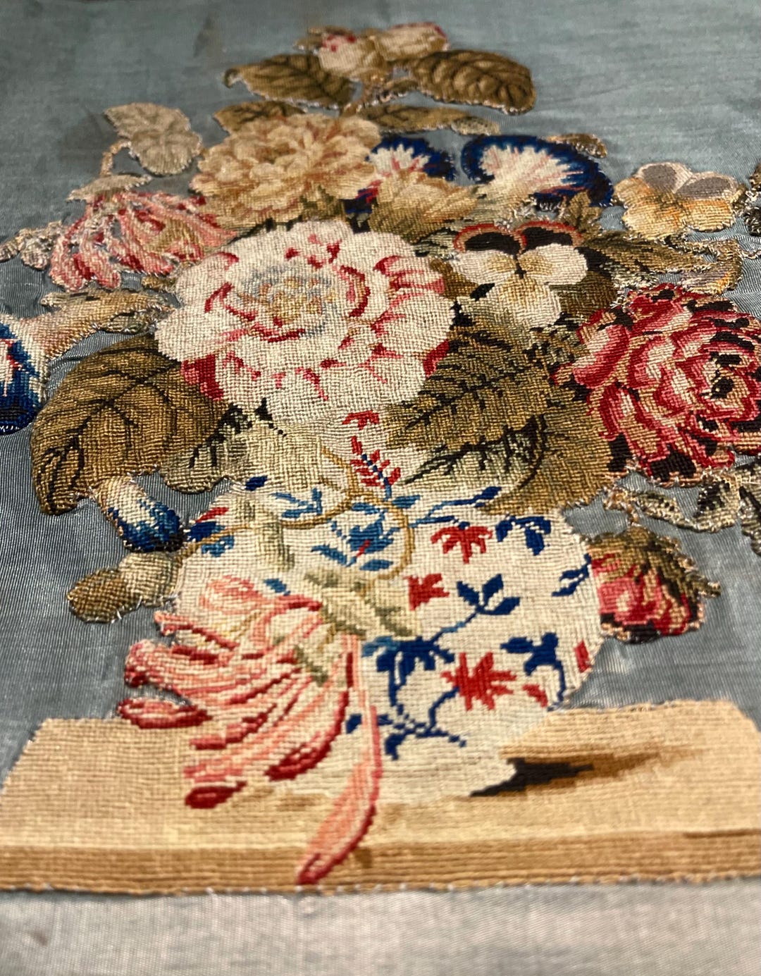 Antique Needlepoint Embroidery Victorian 19th Century Still Life ...