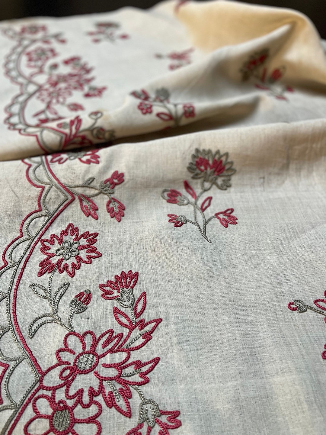 Unused Antique Embroidered Linen Samples Collectable French Antique ...