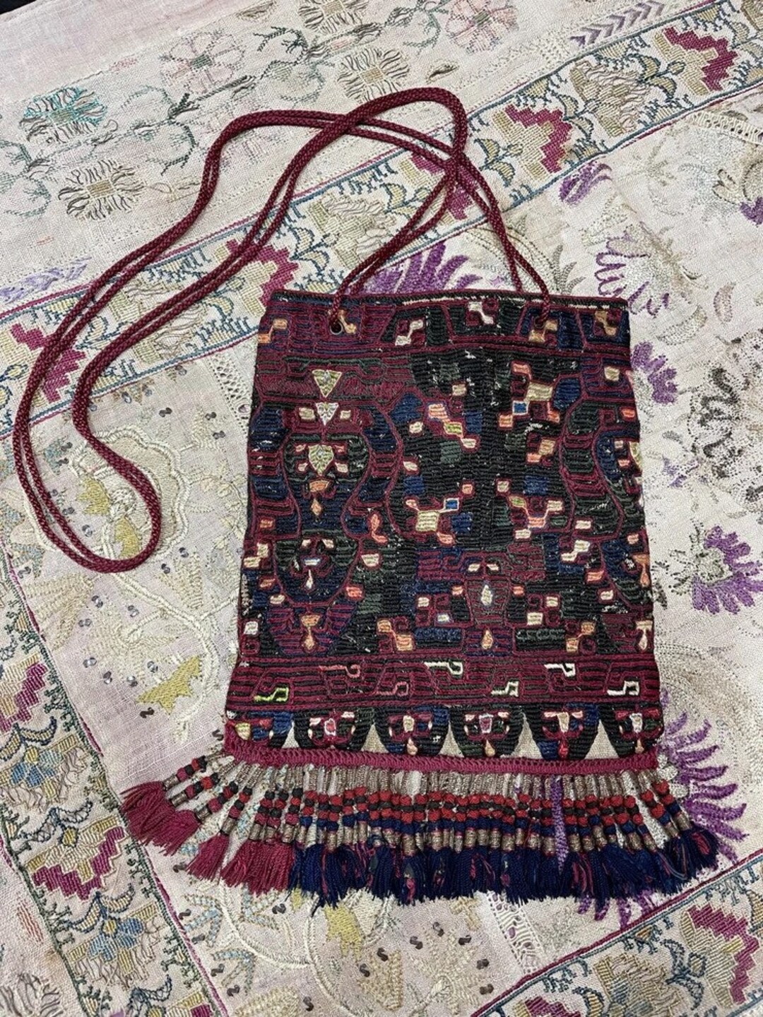 Antique Embroidered Bag Traditional Greek Embroidery Vintage ...