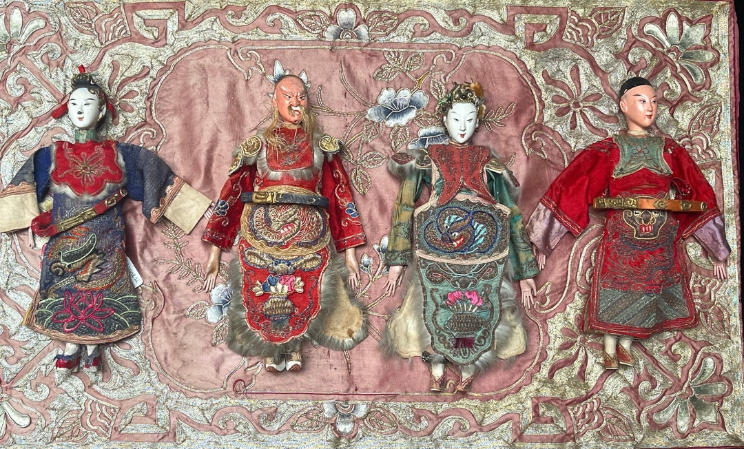 Collection 4 Oriental Opera Dolls Chinese Puppet Dolls 19th Century ...
