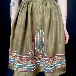 Traditional Folk Costume Apron Embroidered Silk Apron 1900 Eastern ...