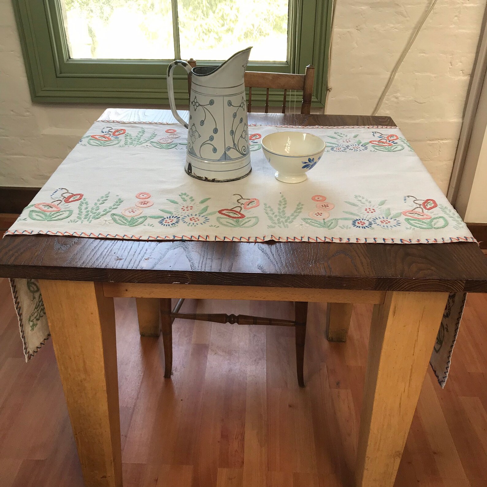 Vintage Table Runner English Country Cottage Style Table Linen 1930 ...