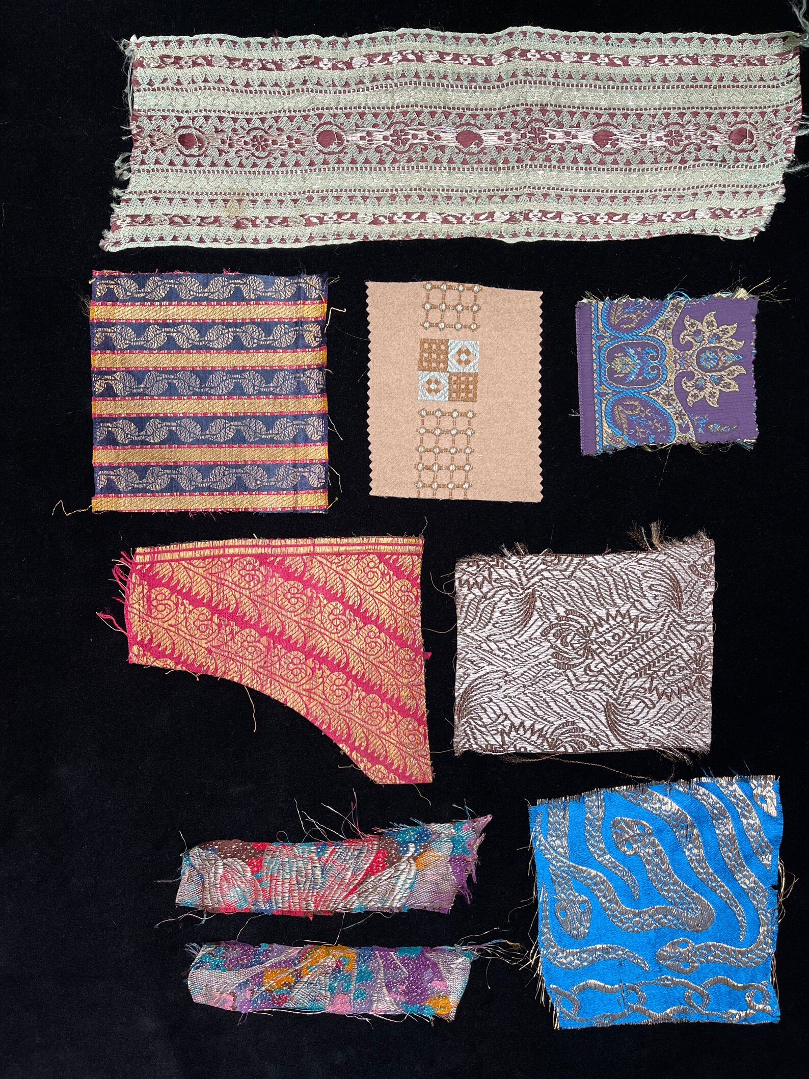 Antique Textile Fragments Patchwork Sewing Samples Craft Pack World ...