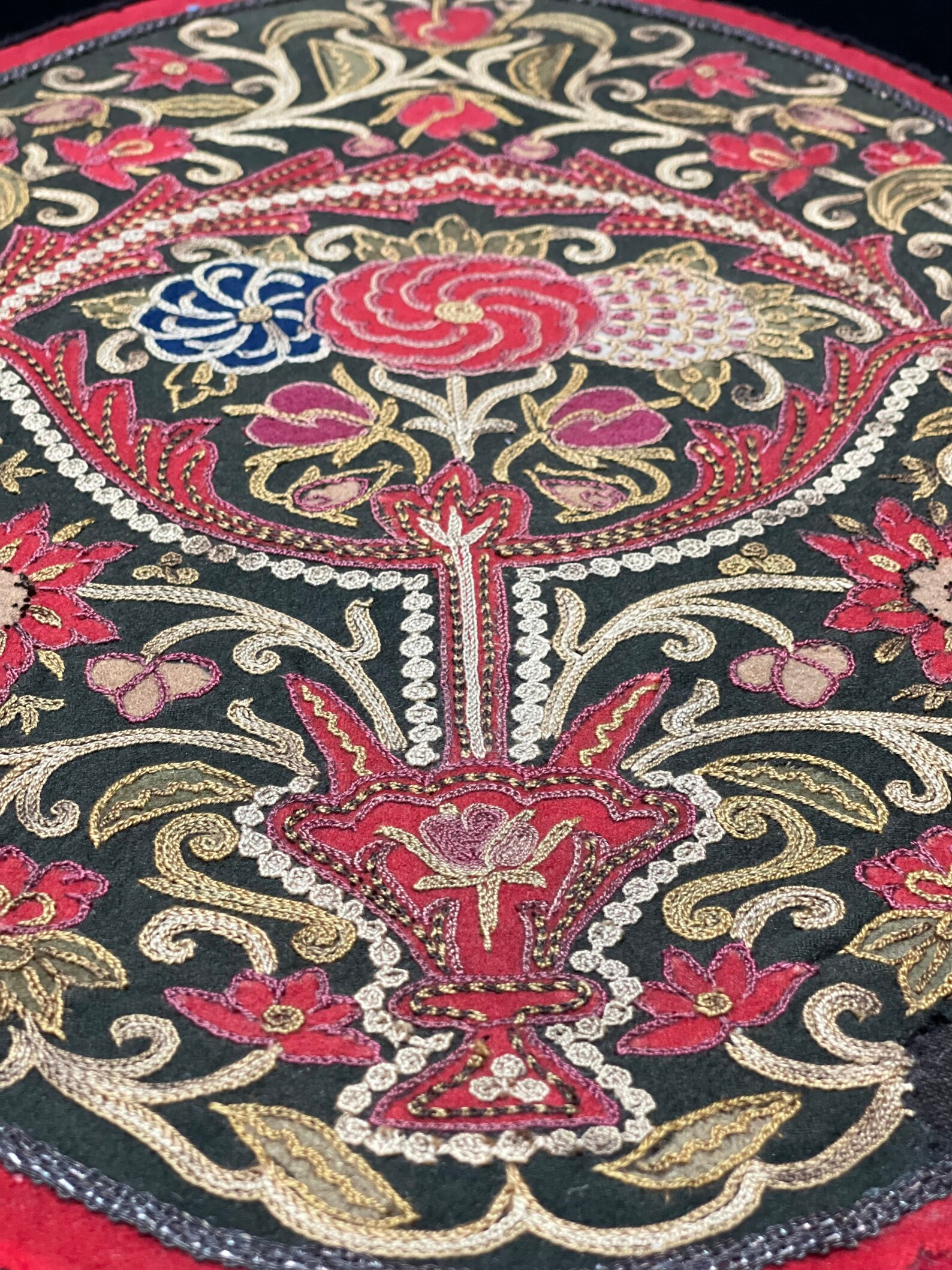 Antique Decorative Appliqué Panel Collectable Embroidery Textiles Home ...