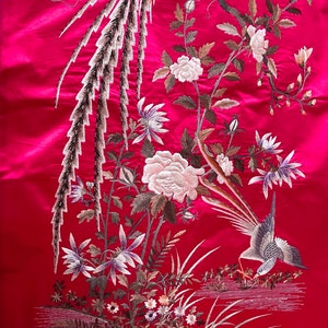 Antique Chinese Silk Embroidered Wall Hanging Silk Embroidered Panel ...