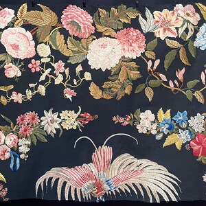 Antique Silk Embroidered Wall Hanging Vintage Embroidery Bedhanging ...