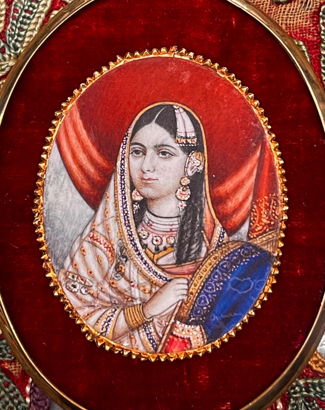 Antique Anglo-indian Mogul Miniature Painting Mumtaz Mahal 1840 ...