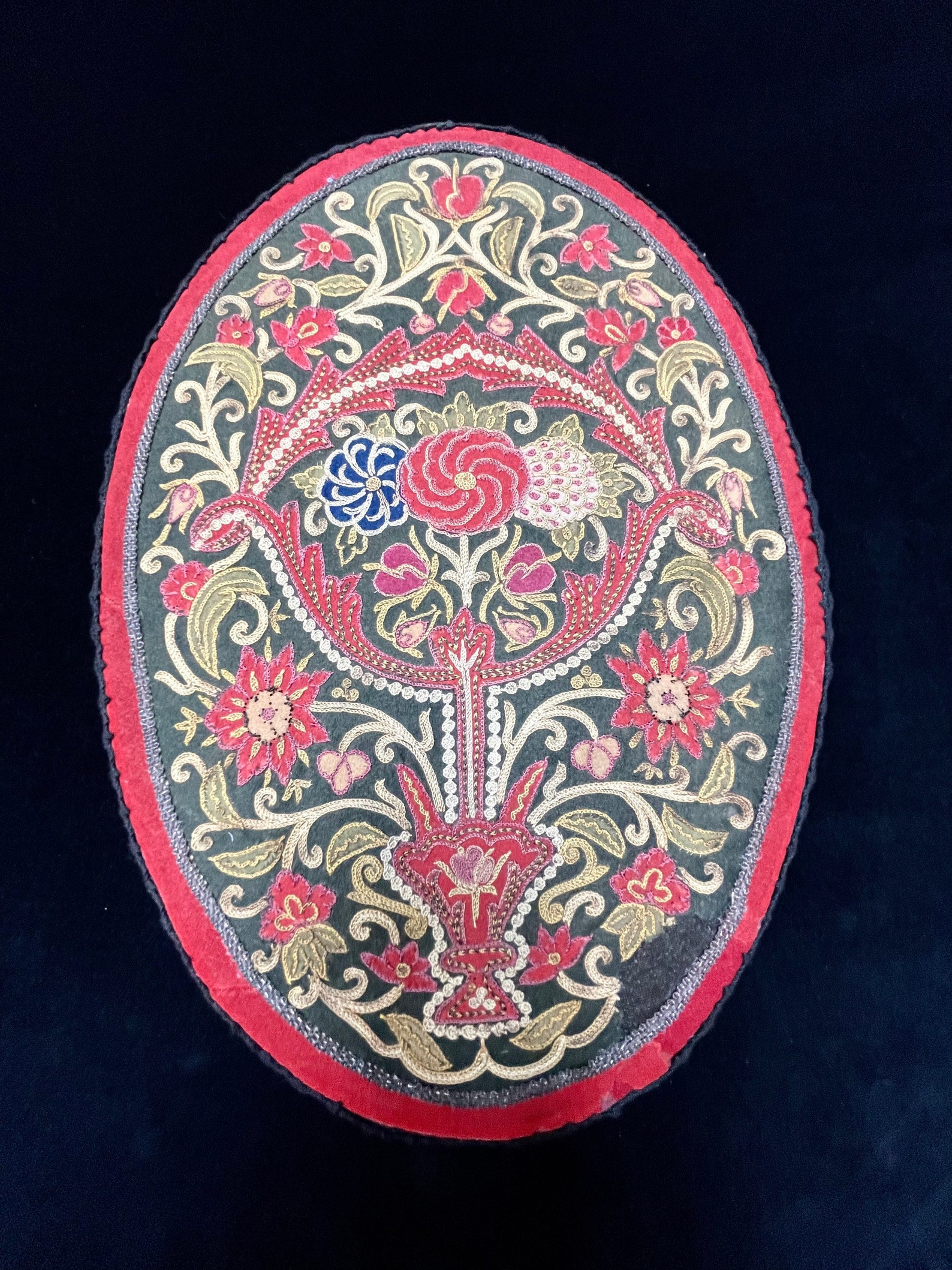 Antique Decorative Appliqué Panel Collectable Embroidery Textiles Home ...
