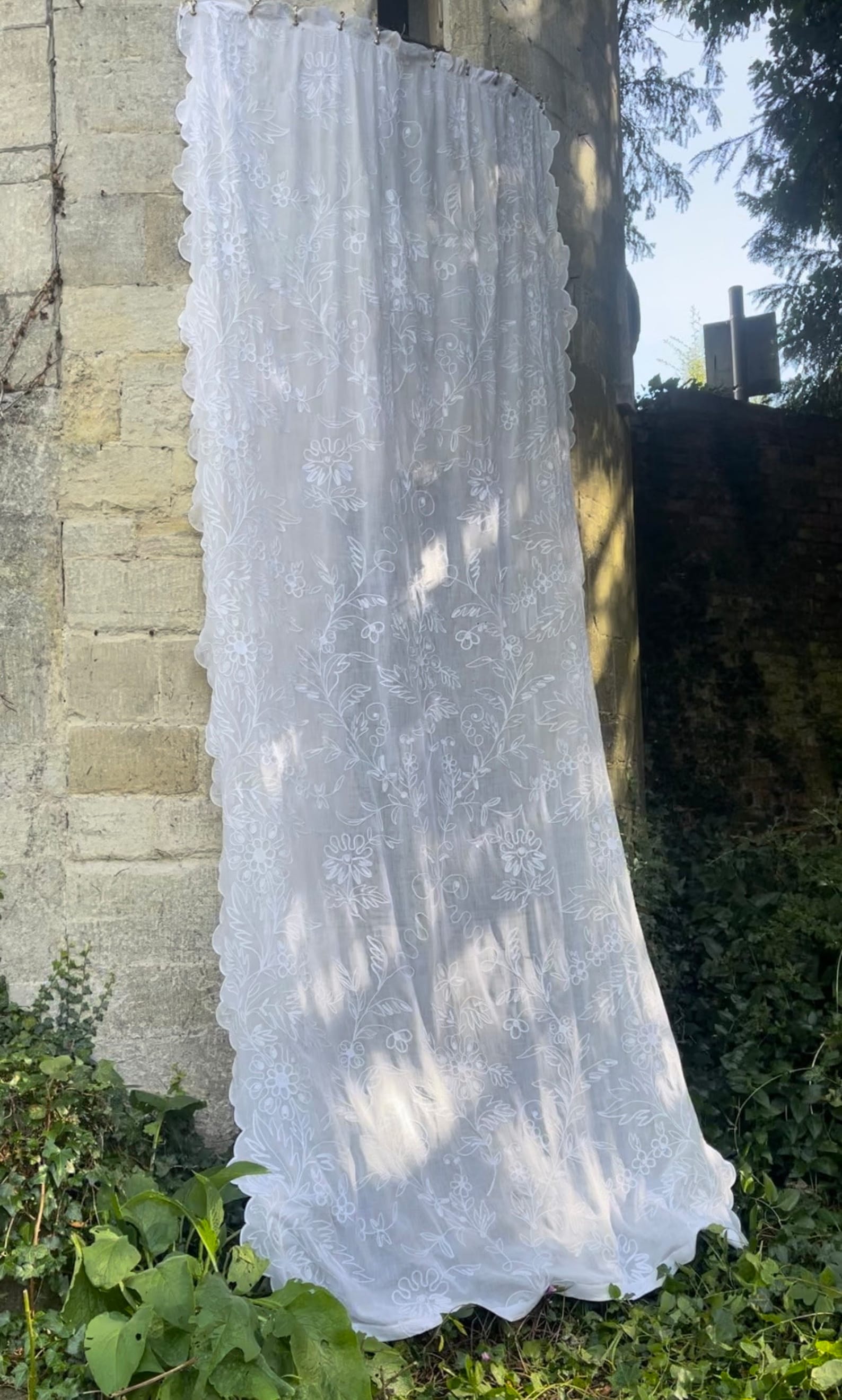 Art Nouveau Cornely Lace Curtain Panel Chateau Length 19th Century ...