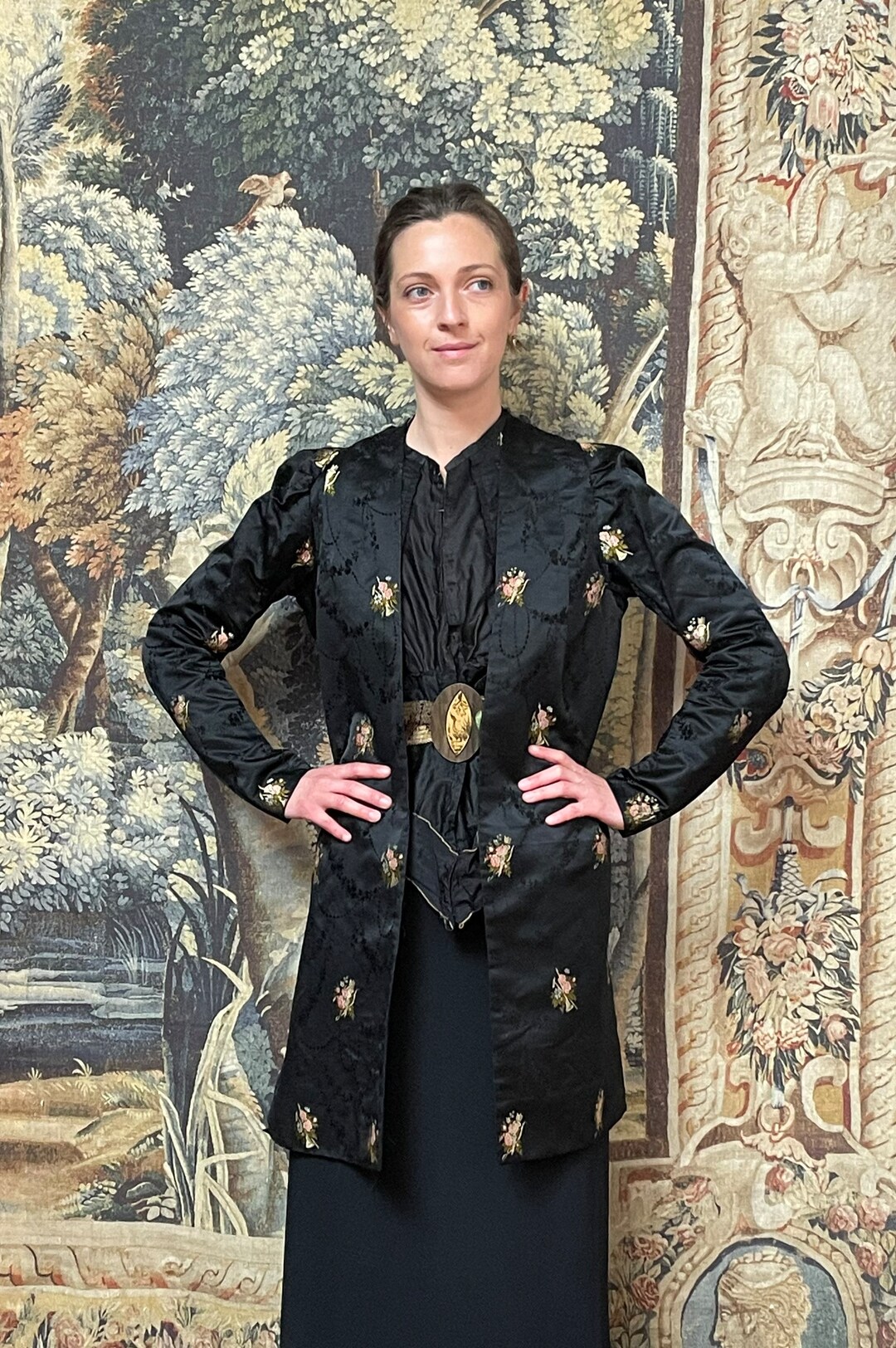 Victorian Silk Jacket 18th Century Silk Brocade Textile Collectable ...