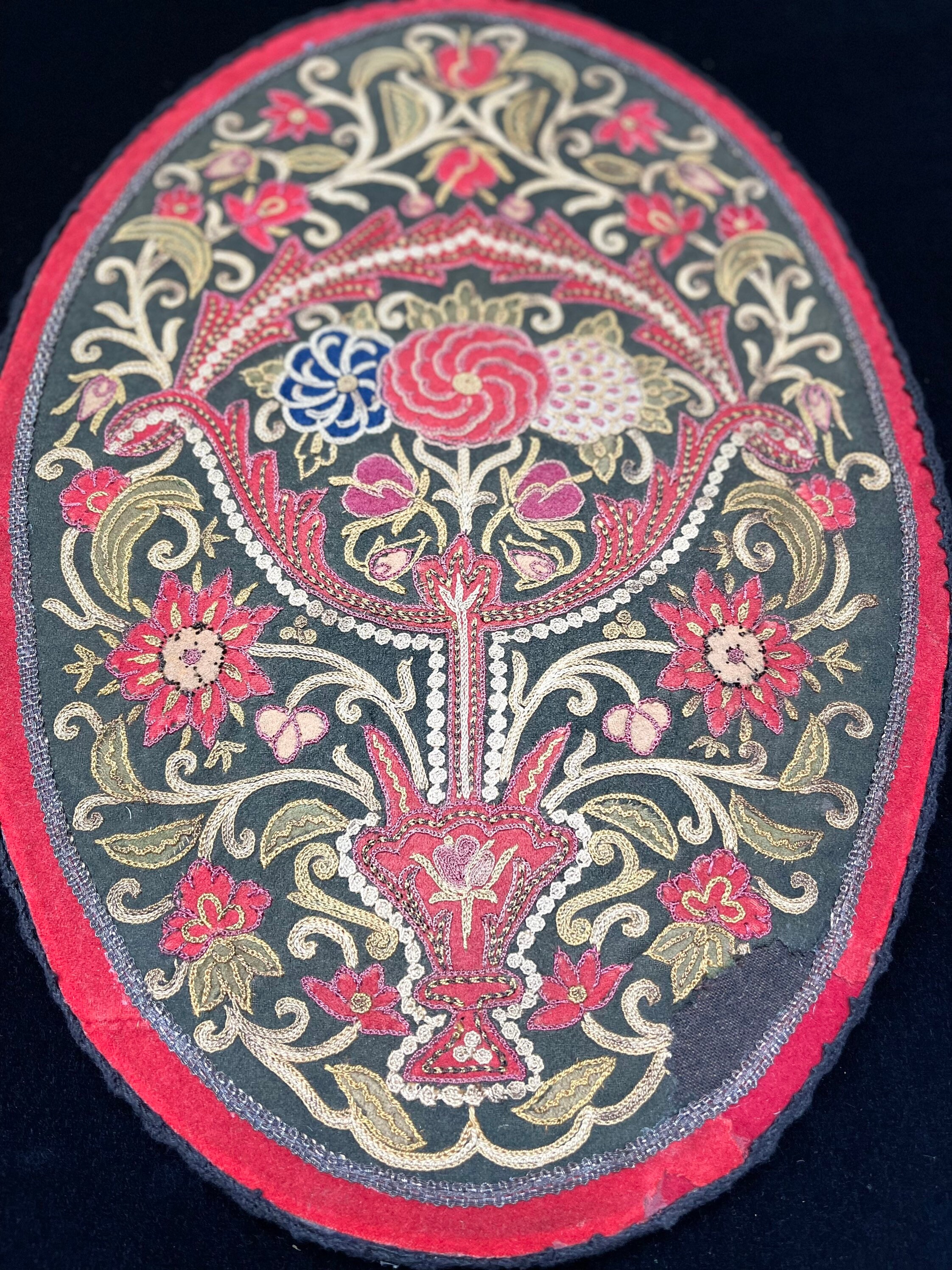 Antique Decorative Appliqué Panel Collectable Embroidery Textiles Home ...